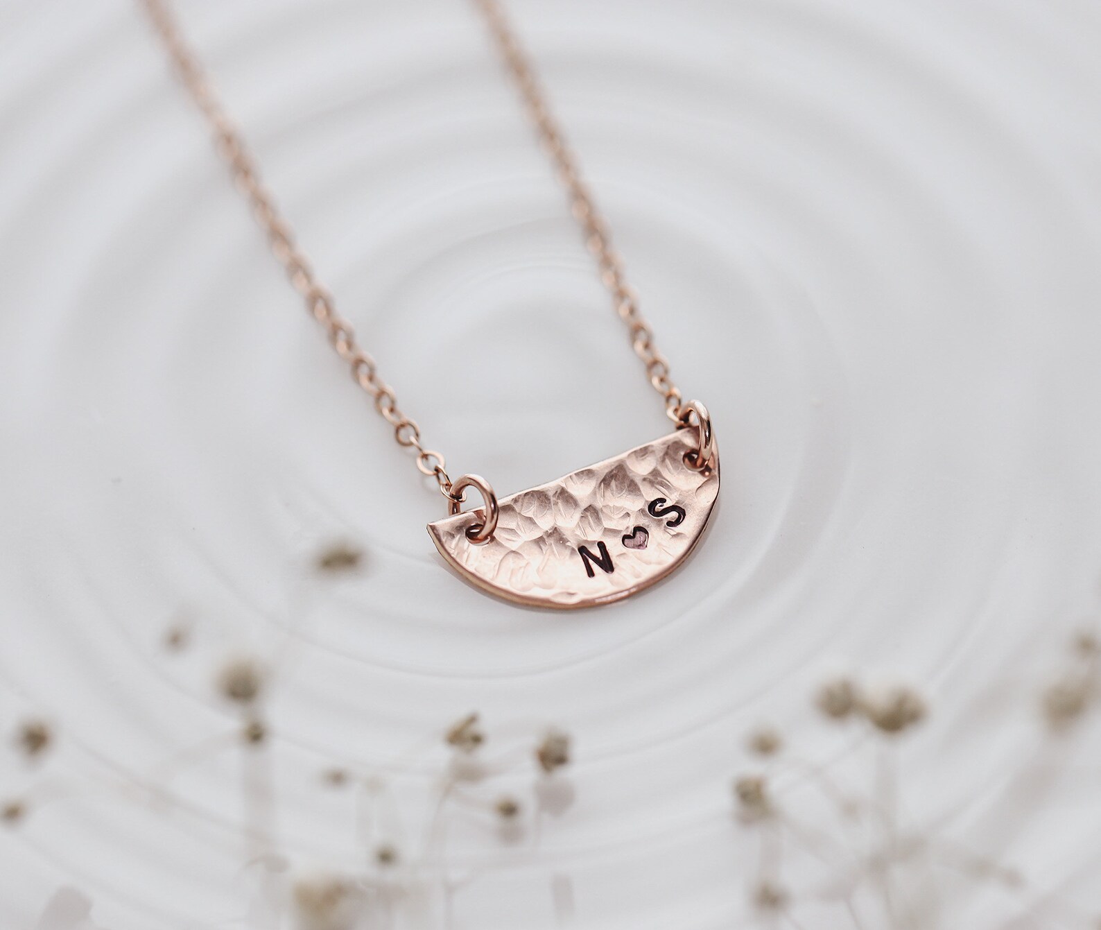 Hammered Half Circle Necklace - Half Moon Necklace - Gift for Mom, Gift ...