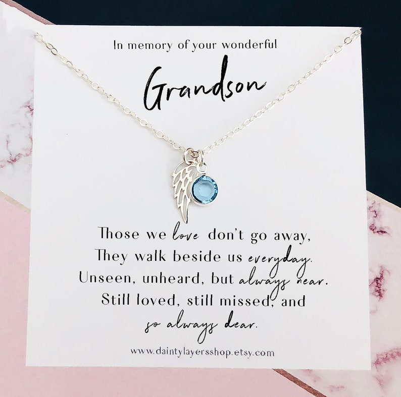 Loss of Grandson Memorial Gift Grandson Memorial Necklace | Etsy