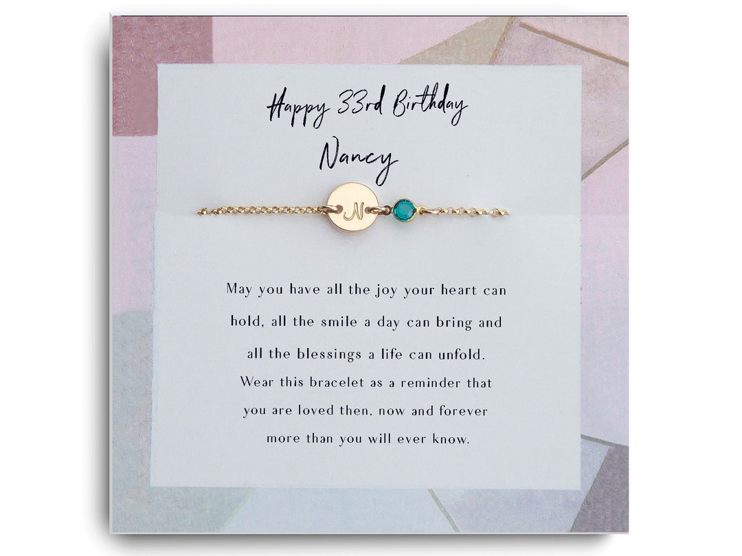 33rd Birthday Gift Bracelet - 33rd Birthday Gift for Women -birthday ...