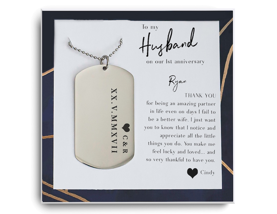 1st Anniversary Gift for Husband - to My Husband Gift Necklace ...