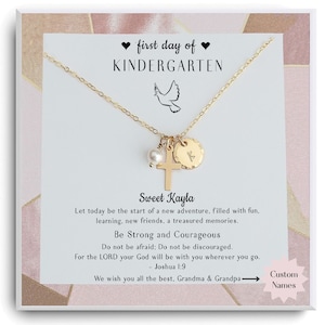 First Day of Kindergarten Necklace - First Day of School Gift for ...