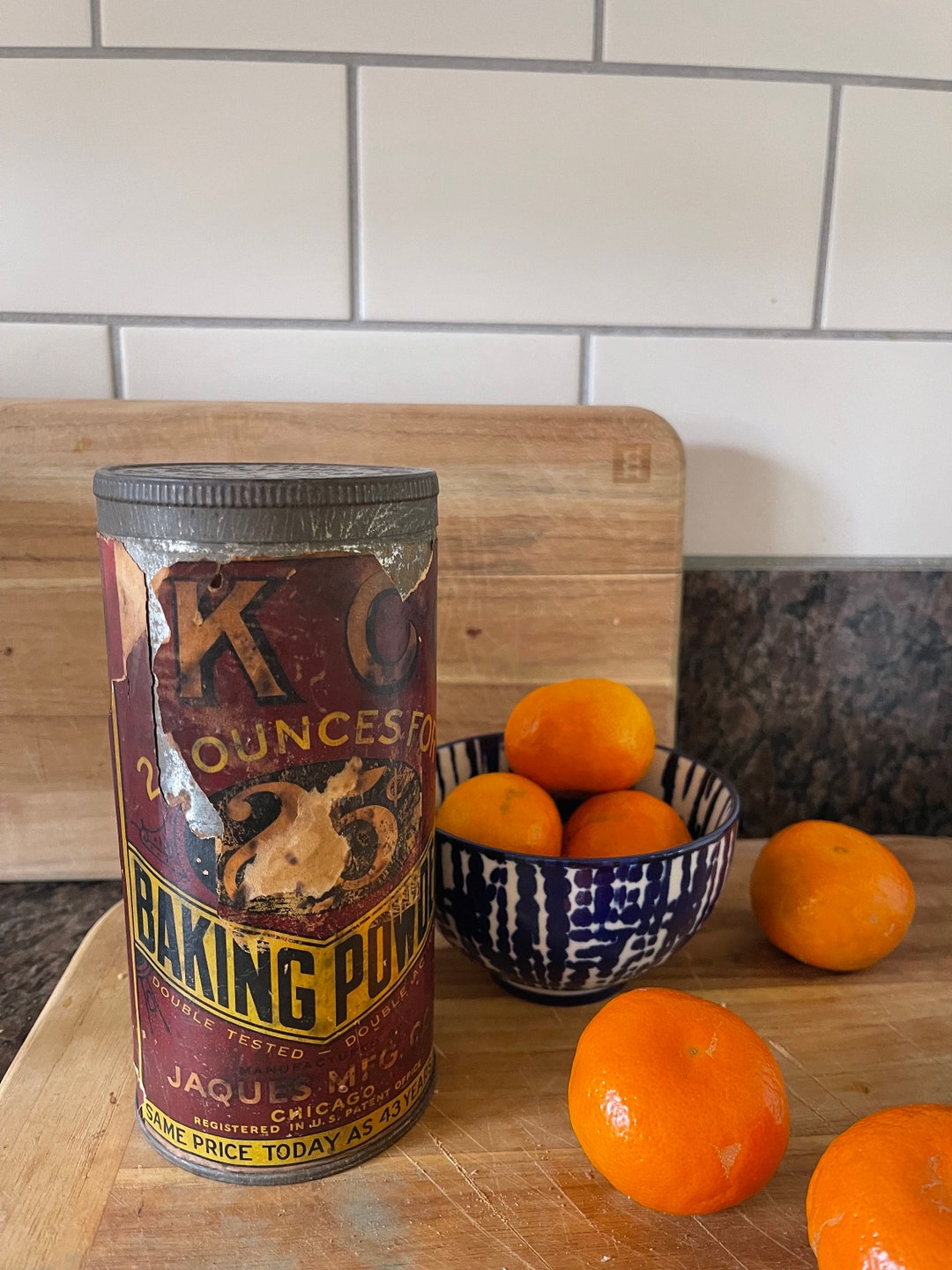 Antique KC Baking Powder Container, Farmhouse Decor, Kichen Decor ...