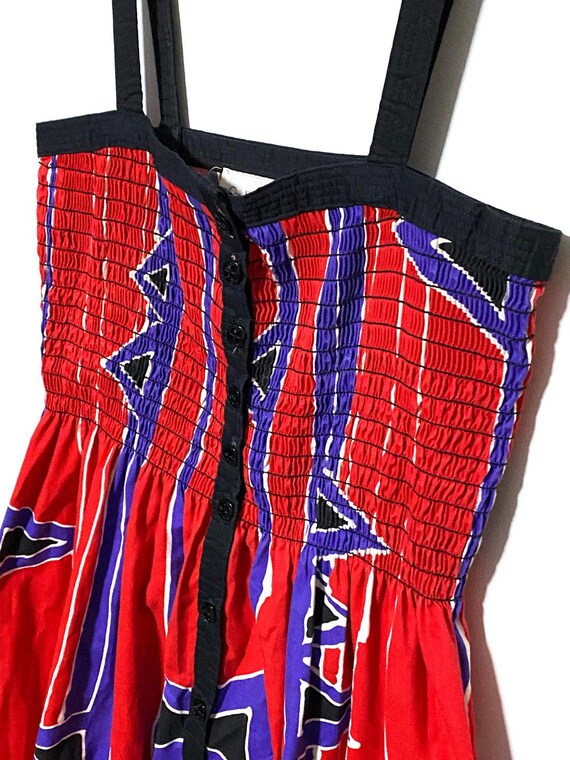 Vintage Bill Tice Dress Smocked Art Deco Abstract Geo… - Gem
