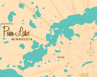 Prior Lake Map | Etsy