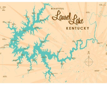 Kentucky lake map | Etsy