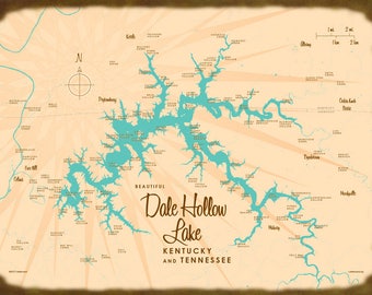 Kentucky lake map | Etsy