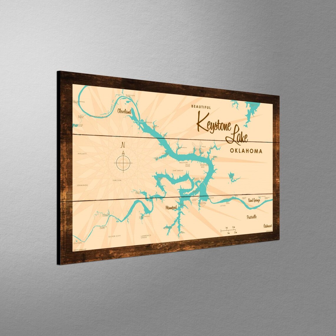 Keystone Lake Oklahoma, Rustic Wood Sign Map Art - Etsy
