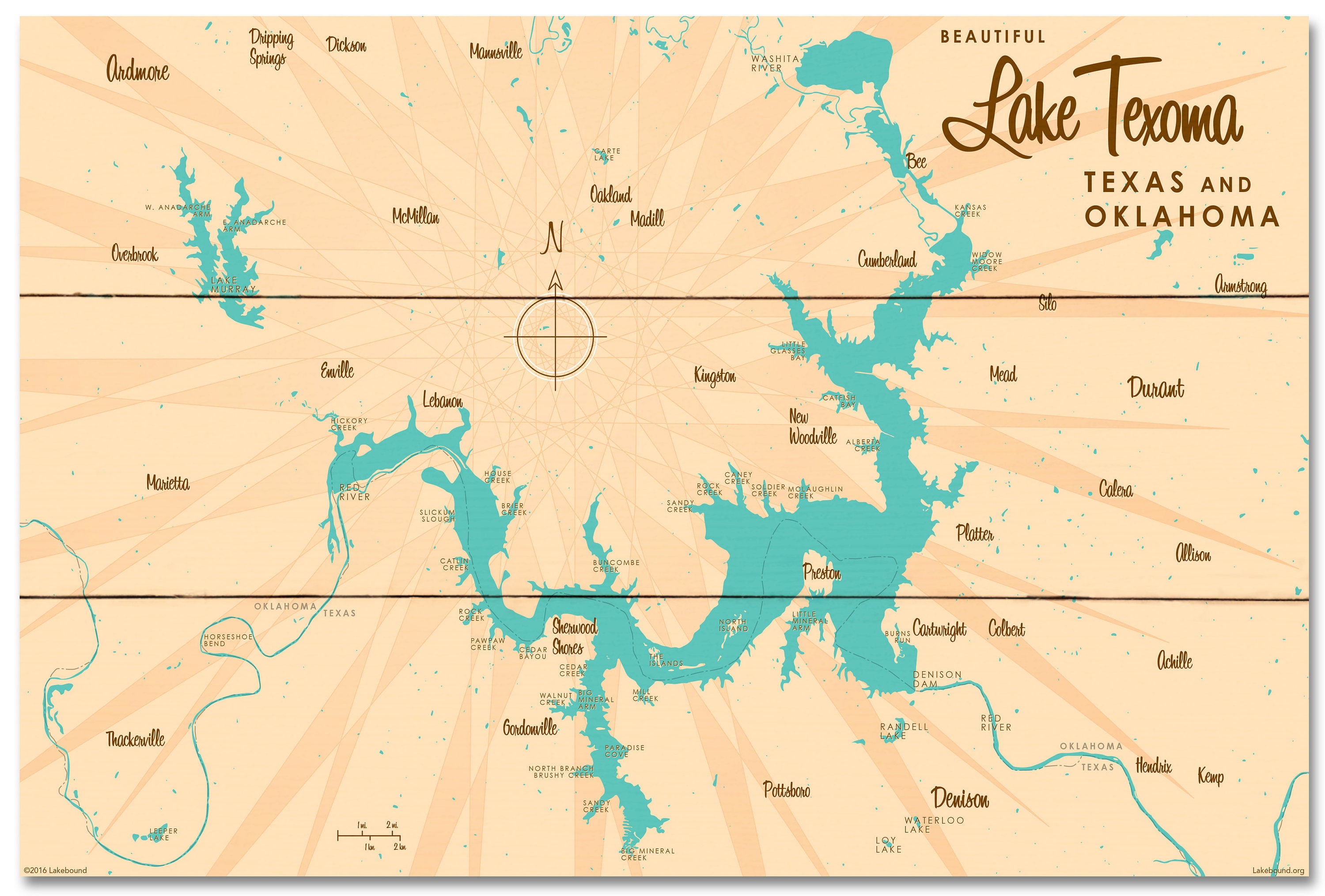 Lake Texoma Texas Oklahoma Lake House Décor Cabin Art - Etsy