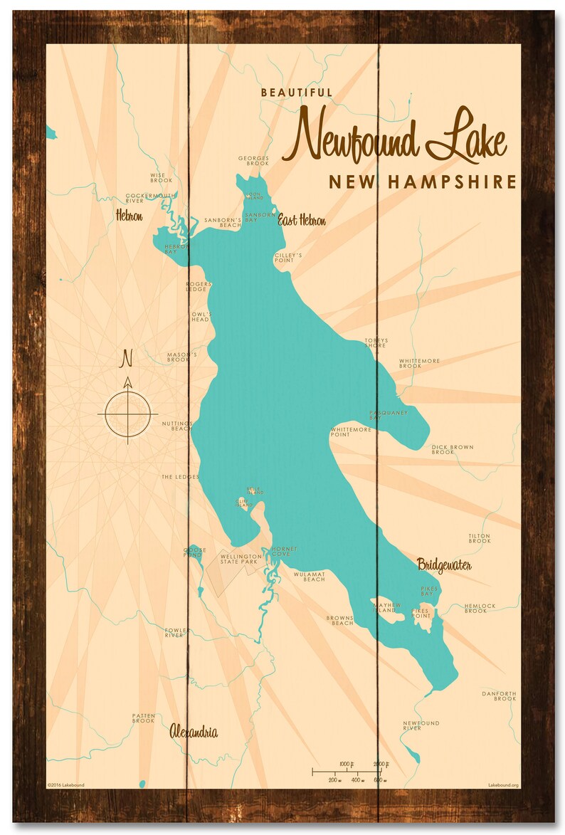Newfound Lake New Hampshire Rustic Wood Sign Map Art - Etsy