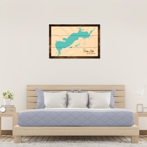 Green Lake Wisconsin, Rustic Wood Sign Map Art - Etsy