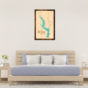 Lake Erling Arkansas, Rustic Wood Sign Map Art - Etsy