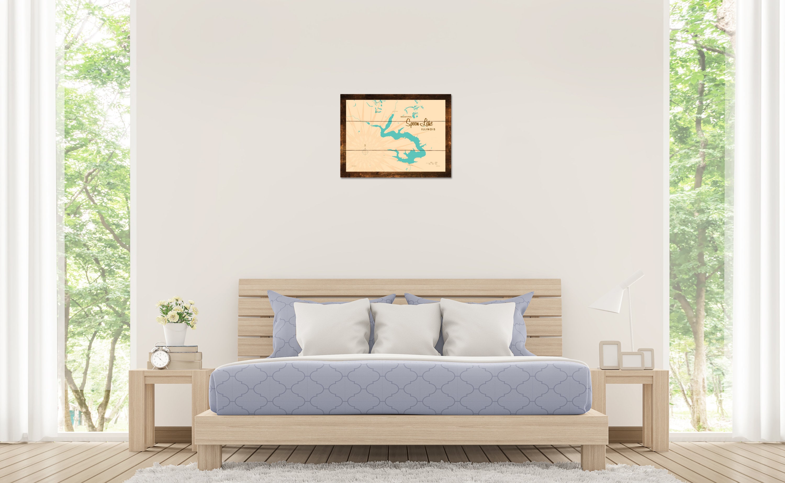 Spoon Lake Illinois, Rustic Wood Sign Map Art - Etsy