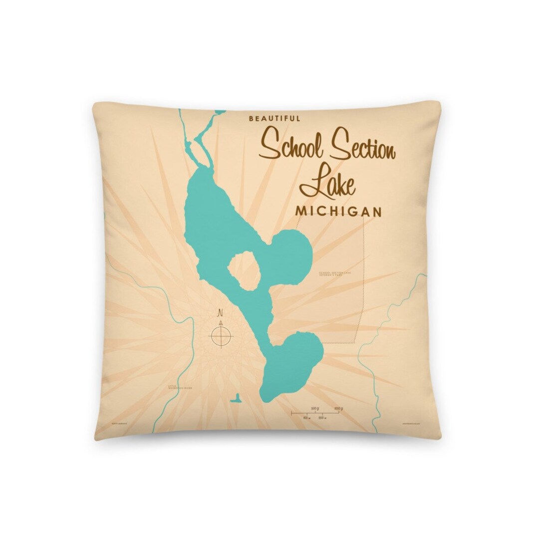 School Section Lake Michigan | Lake House Décor | Cabin Art | Custom ...