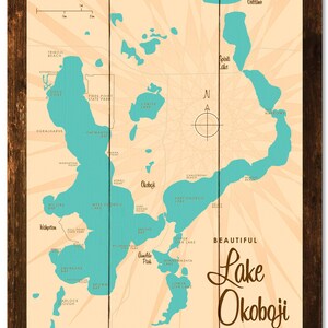 Lake Okoboji Iowa Rustic Wood Sign Map Art - Etsy
