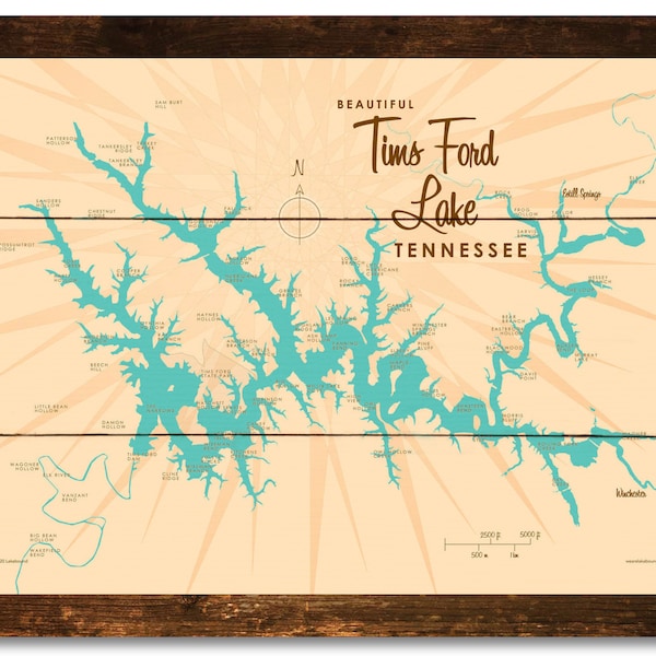 Tims Ford Lake Map - Etsy