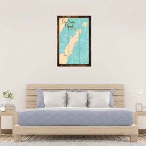 Door County Peninsula Wisconsin, Rustic Wood Sign Map Art - Etsy