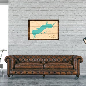 Green Lake Wisconsin, Rustic Wood Sign Map Art - Etsy