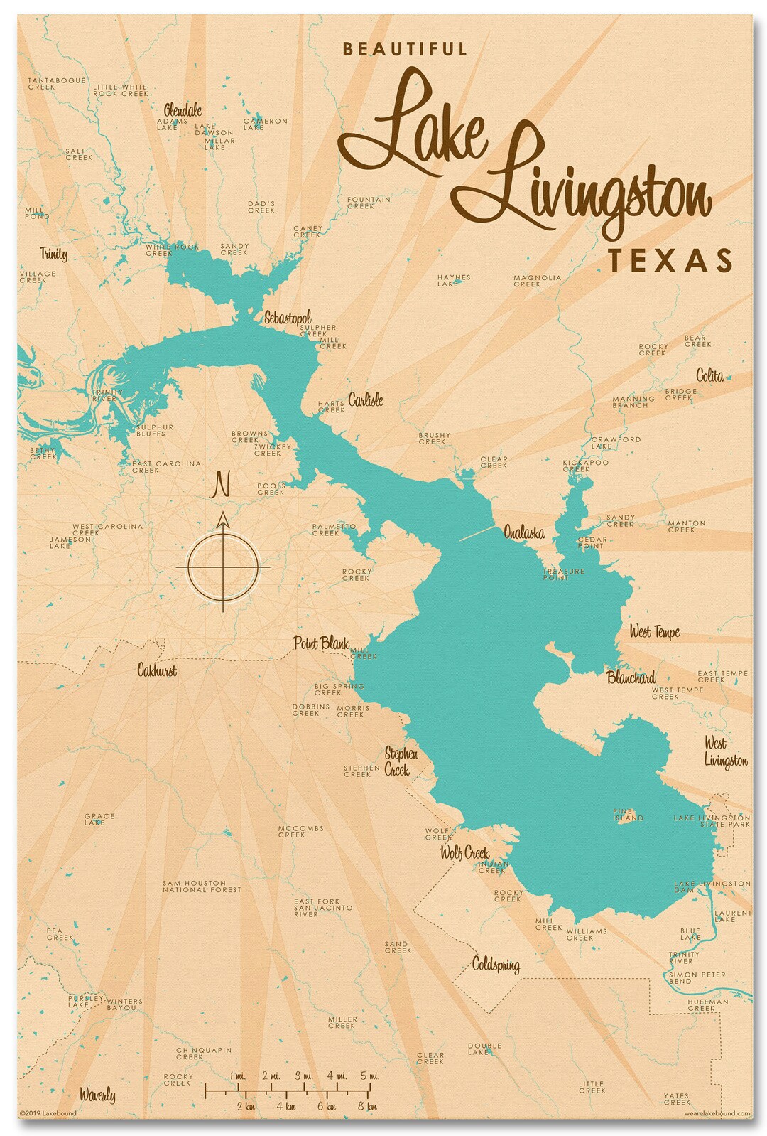 Lake Livingston Texas / Lake House Décor / Cabin Art / Custom - Etsy España