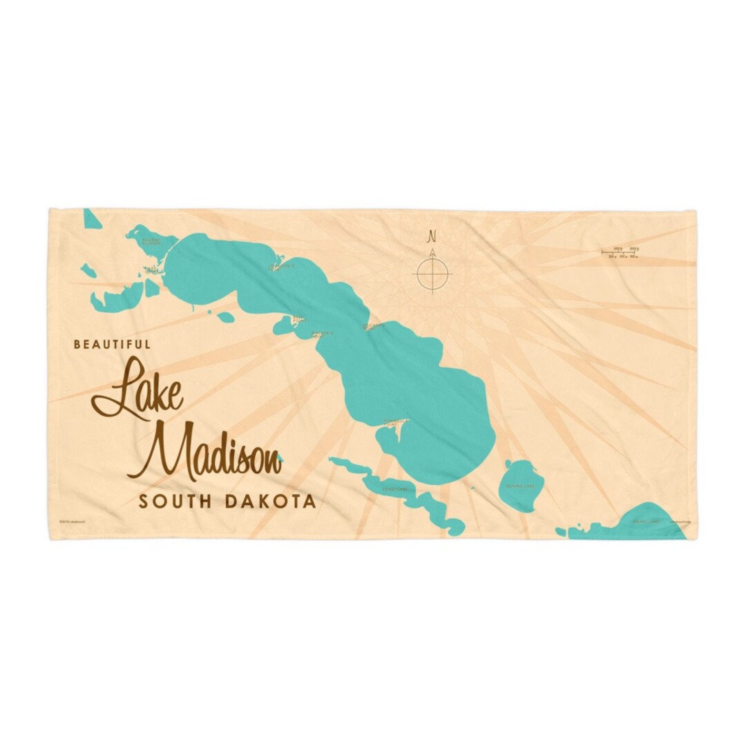 Lake Madison South Dakota / Lake House Décor / Cabin Art / Custom Map ...