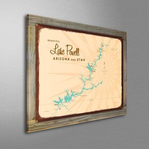 Lake Powell Utah Arizona | Lake House Décor | Cabin Art | Custom Map ...