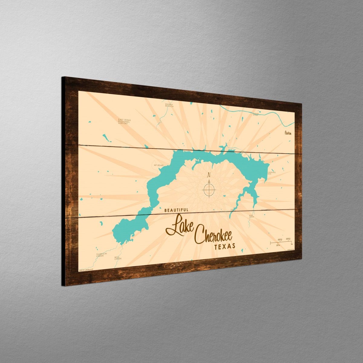 Lake Cherokee Texas Rustic Wood Sign Map Art | Etsy