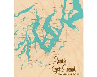 Vintage Puget Sound Lighthouse Map 1898 Washington State - Etsy
