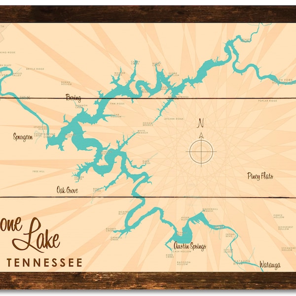 Boone Lake Map - Etsy