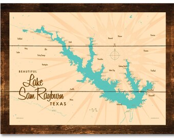 Sam Rayburn Lake Map - Etsy