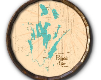 Belgrade Lakes Map - Etsy