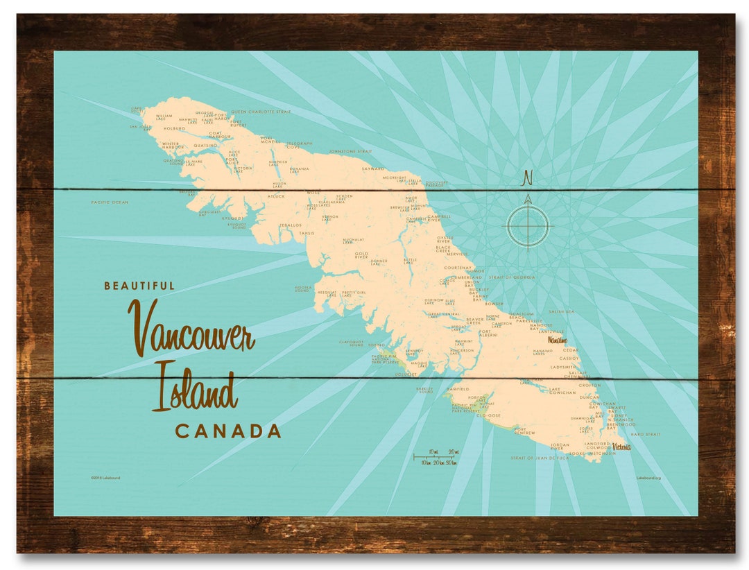 Vancouver Island Canada, Rustic Wood Sign Map Art - Etsy