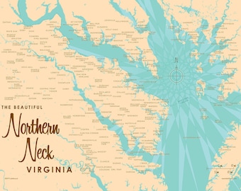 Northern Neck Map - Etsy