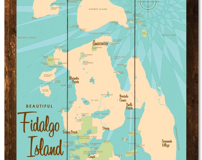 Fidalgo Island Washington, Rustic Wood Sign Map Art - Etsy