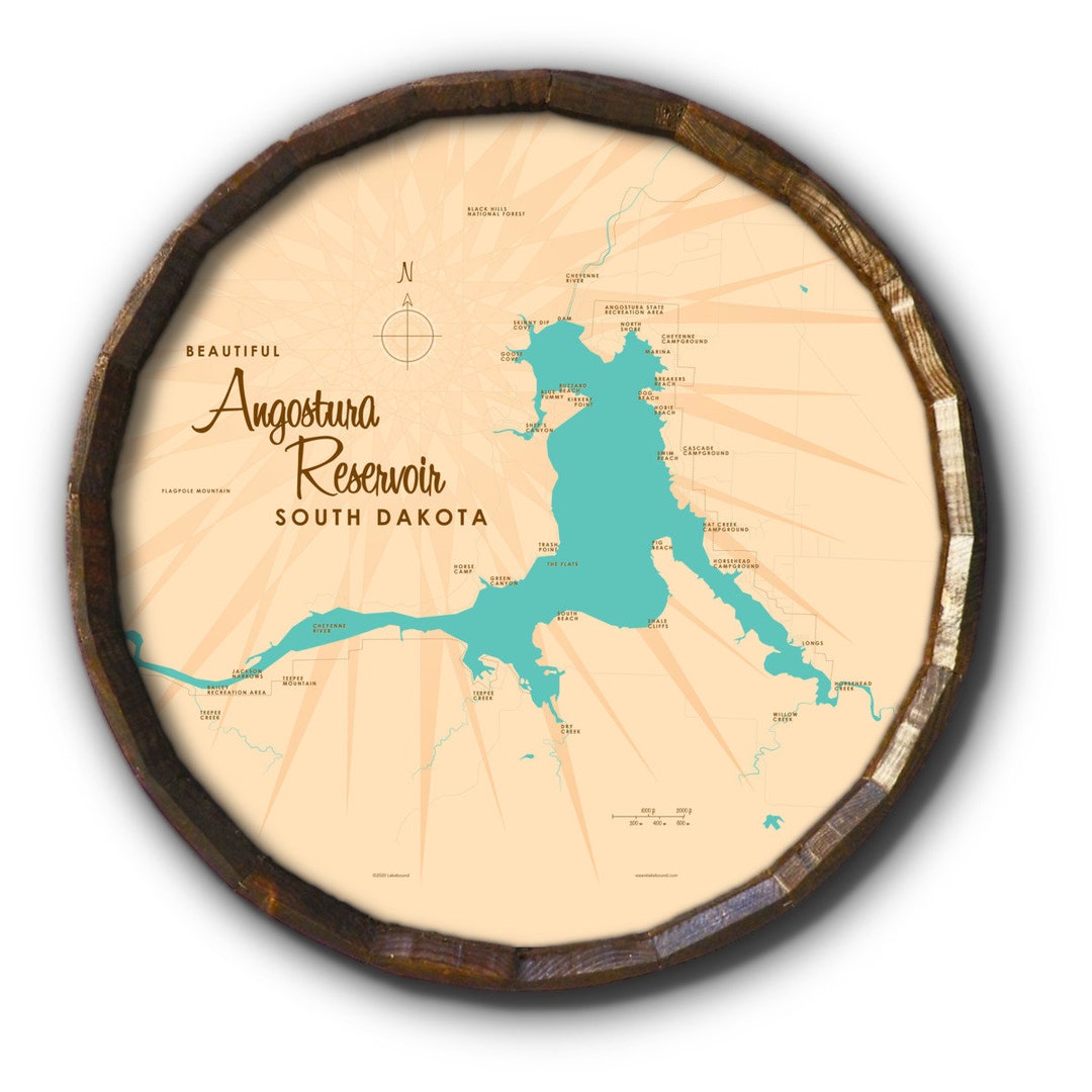 Angostura Reservoir South Dakota | Lake House Décor | Cabin Art ...