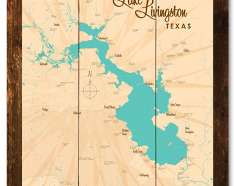 Lake Livingston Map - Etsy