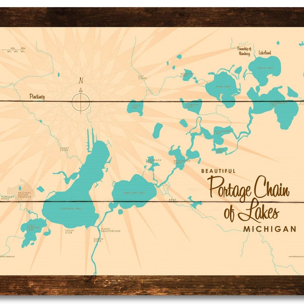 Portage Chain of Lakes Map - Etsy