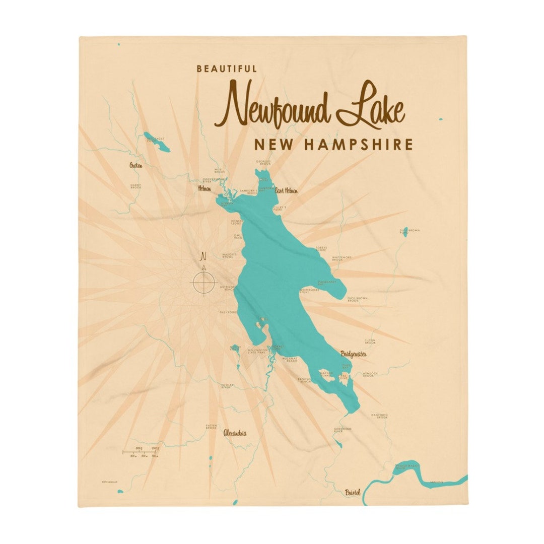 Newfound Lake New Hampshire / Lake House Décor / Cabin Art / Custom Map ...