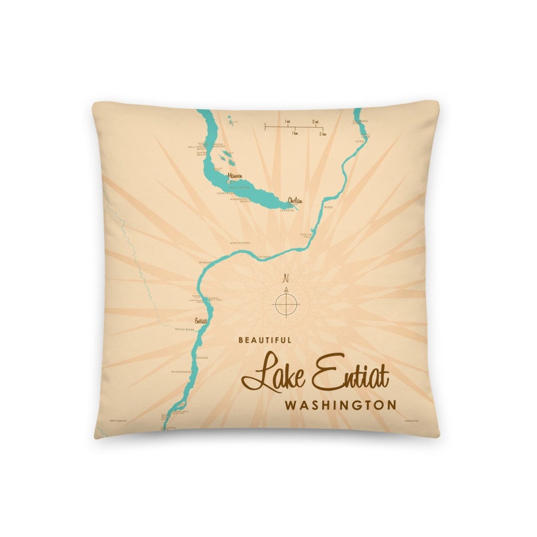 Lake Entiat Washington | Lake House Décor | Cabin Art | Custom Map ...