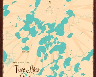 Three Lakes - Etsy