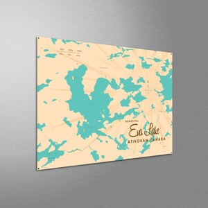 Eva Lake Ontario Canada | Lake House Décor | Cabin Art | Custom Map ...