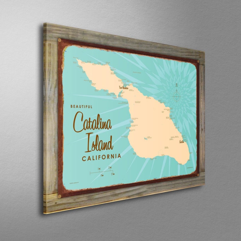 Catalina Island California | Lake House Décor | Cabin Art | Custom Map ...