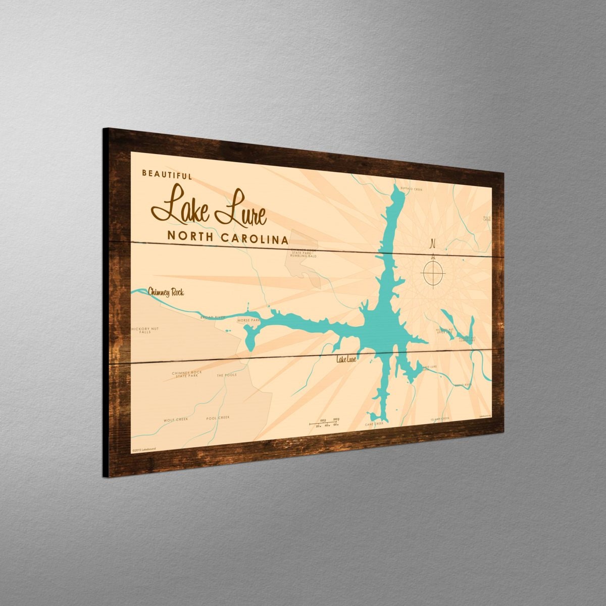 Lake Lure North Carolina, Rustic Wood Sign Map Art - Etsy