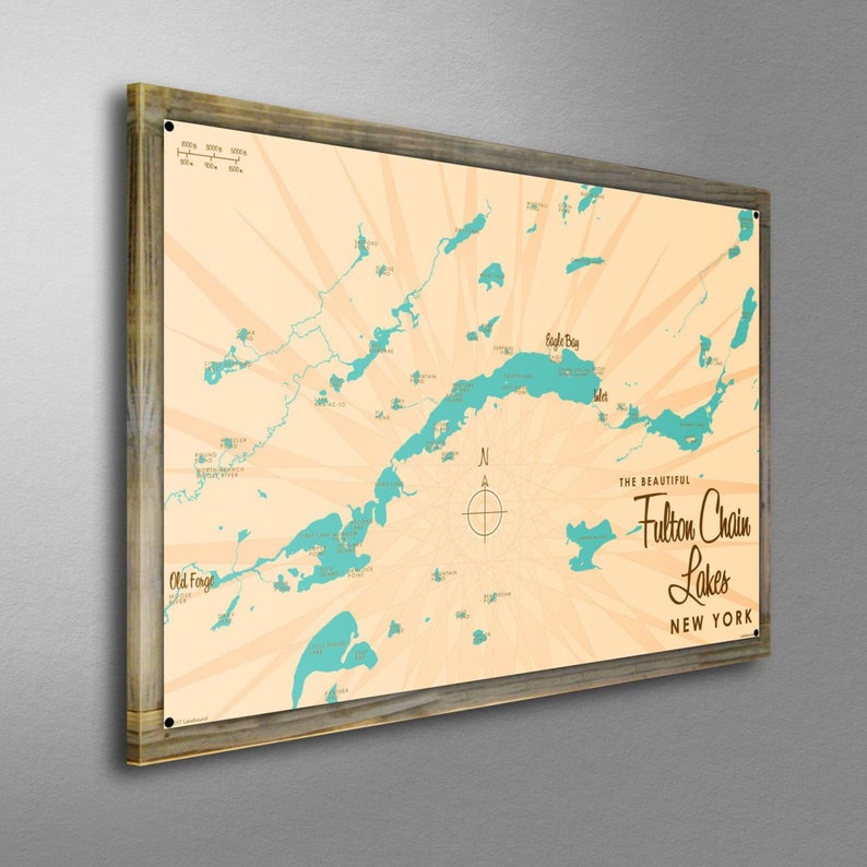 Fulton Chain of Lakes New York | Lake House Décor | Cabin Art | Custom ...