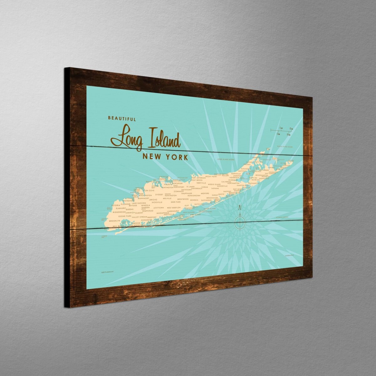 Long Island New York Rustic Wood Sign Map Art | Etsy
