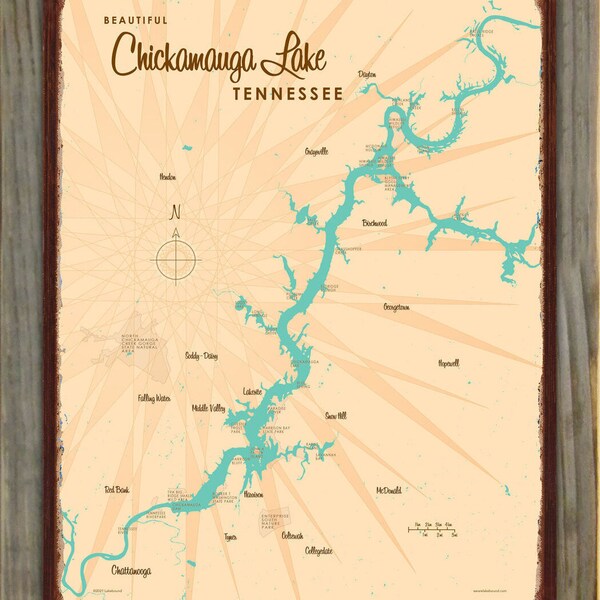 Lake Chickamauga Map - Etsy
