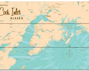 Cook Inlet Map - Etsy