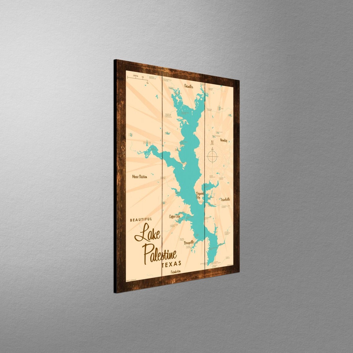 Lake Palestine Texas Rustic Wood Sign Map Art - Etsy