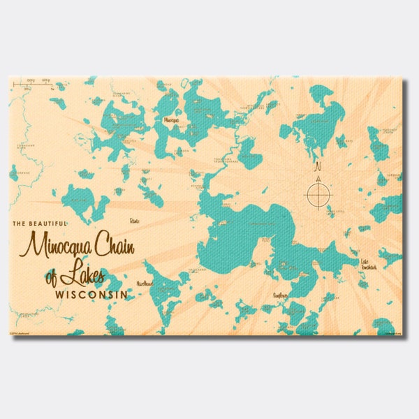 Minocqua Map Art - Etsy
