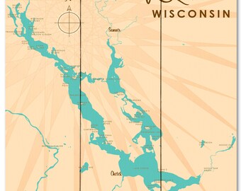 Lake Chetek Map - Etsy
