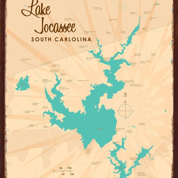 Jocassee Lake Map Etsy