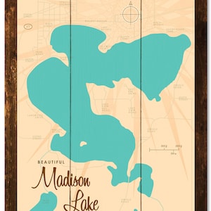 Madison Lake Minnesota, Rustic Wood Sign Map Art - Etsy